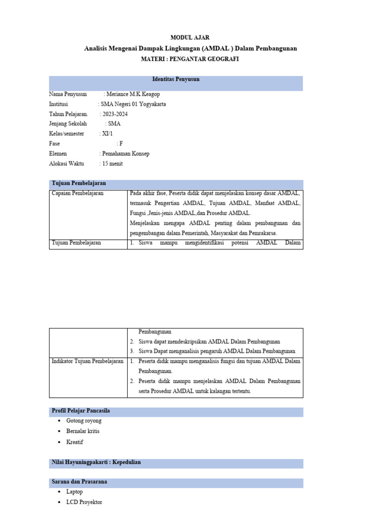 Modul Ajar Amdal | PDF | Komputer