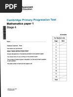 Science Paper 2. Question Paper. Stage 4. Cambridge Primary Progression ...