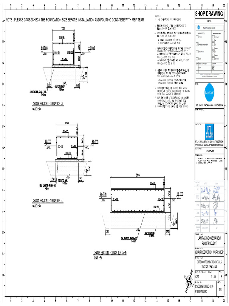 CSCODS-LMIND-01A-STR-DWG-092-Rev B-Detail & Section Outdoor Foundation Production (6 Sheets) (19 ...