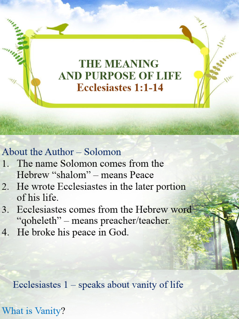 Ecclesiastes 1 | PDF