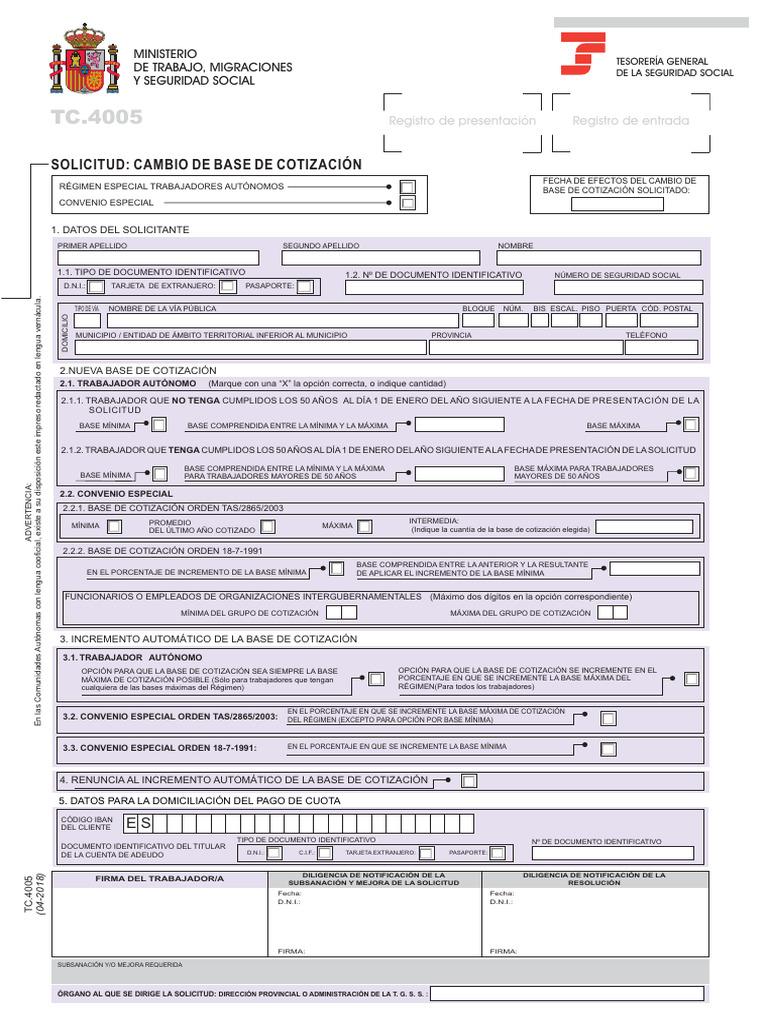 Modelo Cambio Base de Cotizacion TC4005 | PDF | Bienestar | Economias Modelo Cambio Base de Cotizacion TC4005 | PDF | Bienestar | Economias