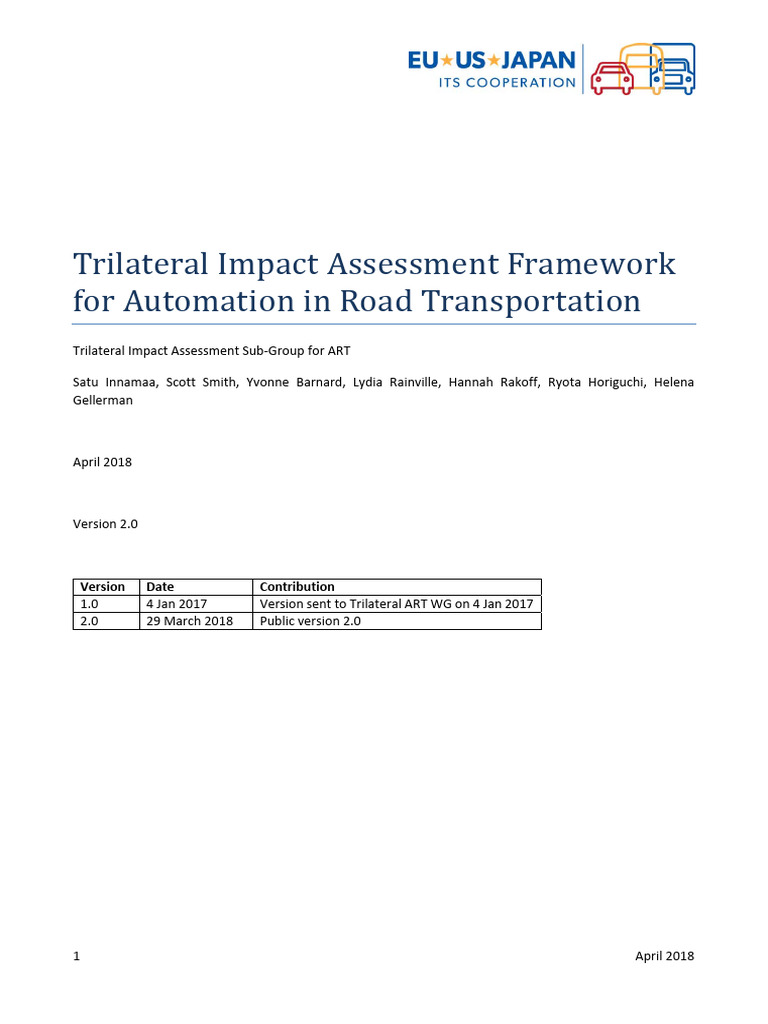 Trilateral IA Framework April2018 | PDF | Automation | Transport