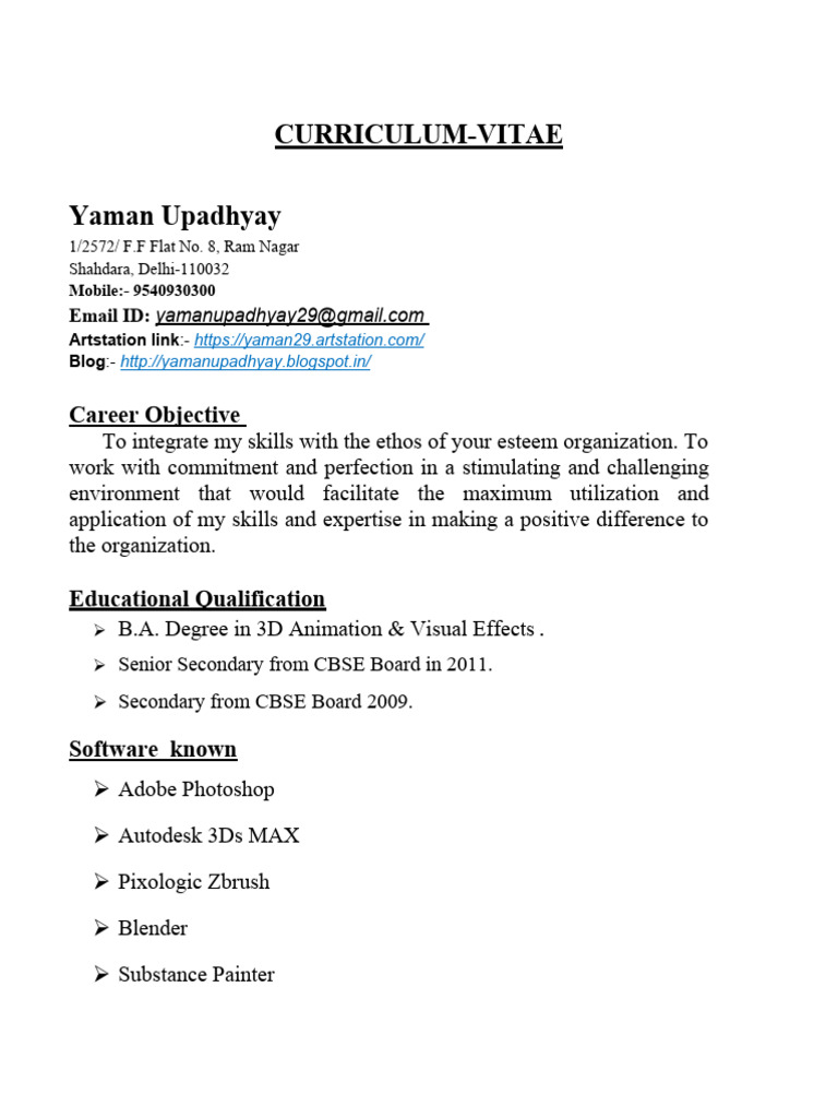 YAMAN Resume | Download Free PDF | 3 D Computer Graphics | Computing