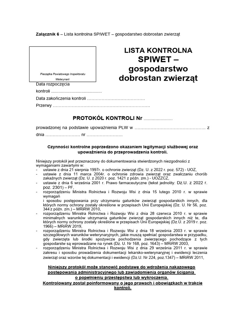 SPIWET - Dobrostan | PDF