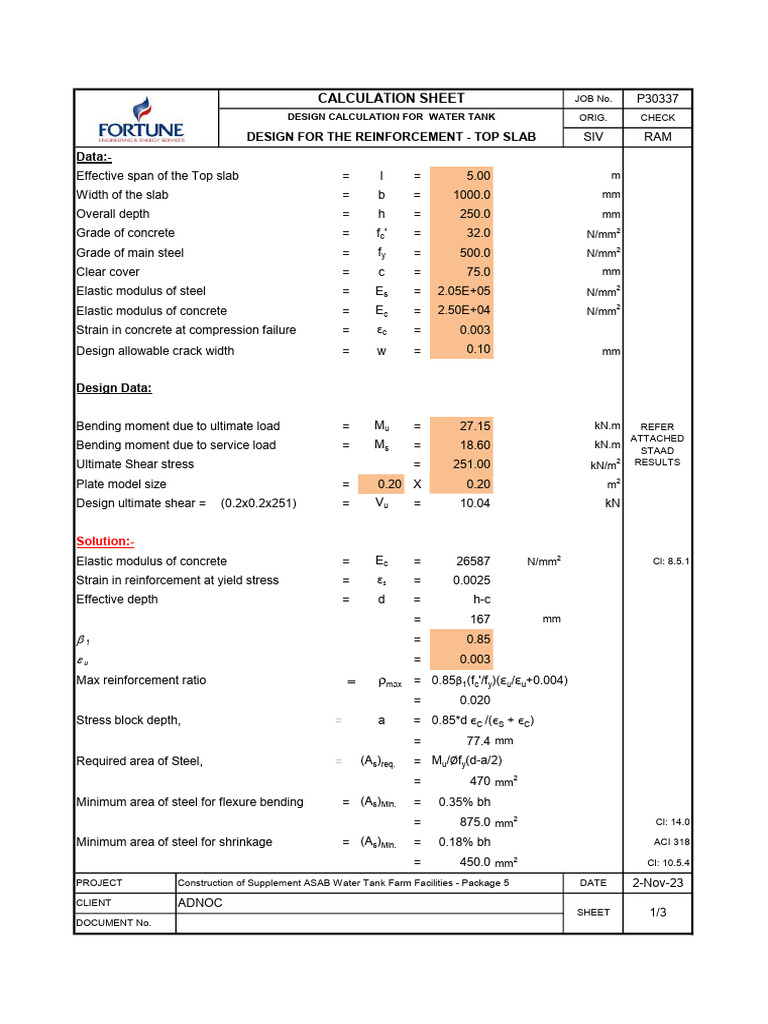 Top Slab Design Sheet | PDF