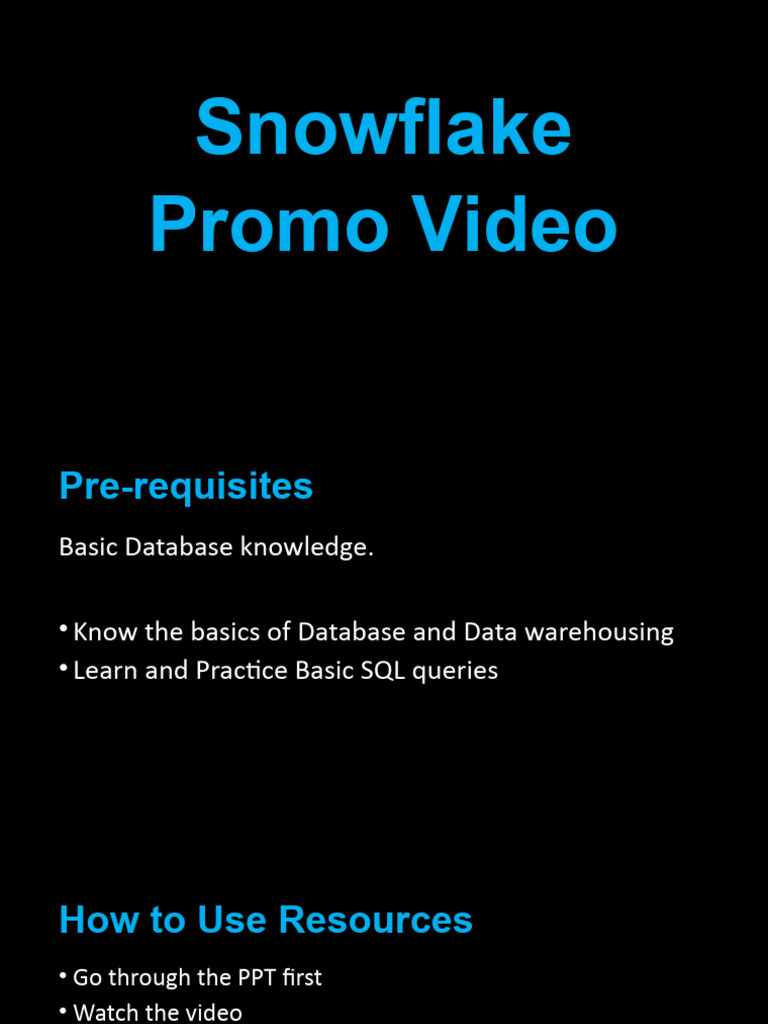 1 Udemy+Snowflake+Intro | PDF