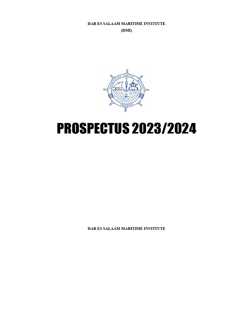 DMI Prospectus 2023/2024 Overview | PDF | Academic Degree | Logistics