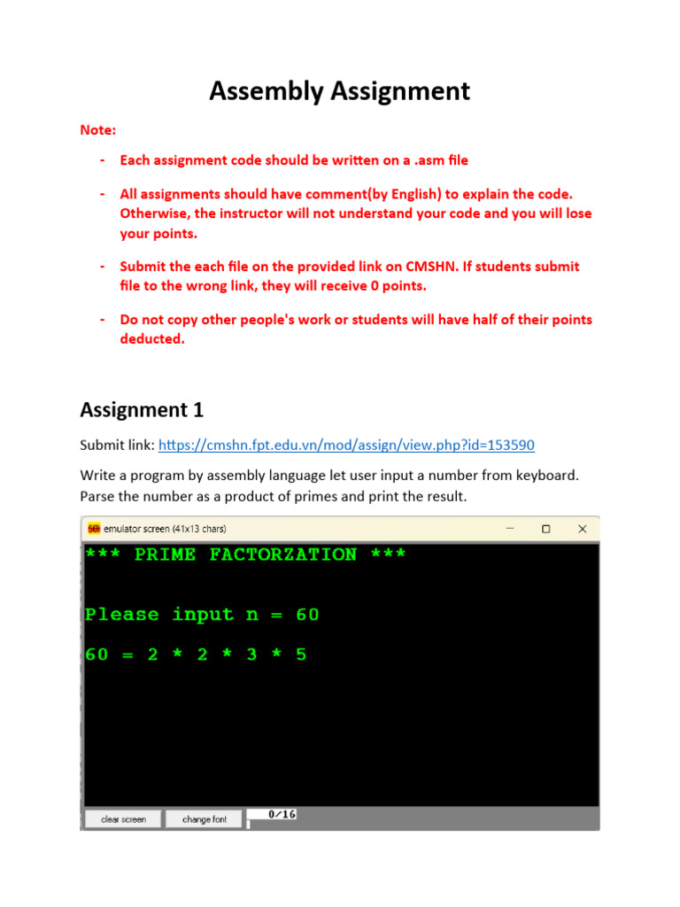 Assembly Assignment Spring 2023 | PDF