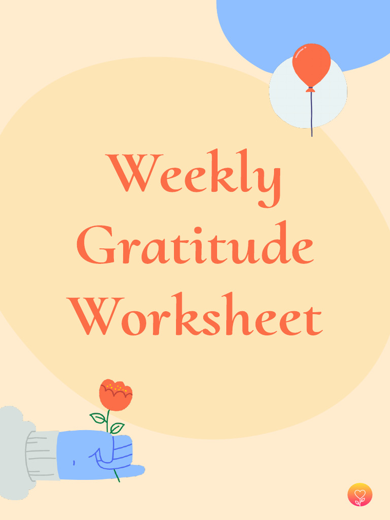 Weekly Gratitude Worksheet | PDF