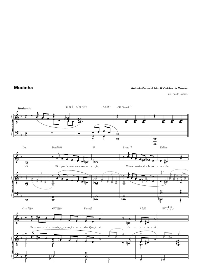 Modinha Partitura - Tom Jobim