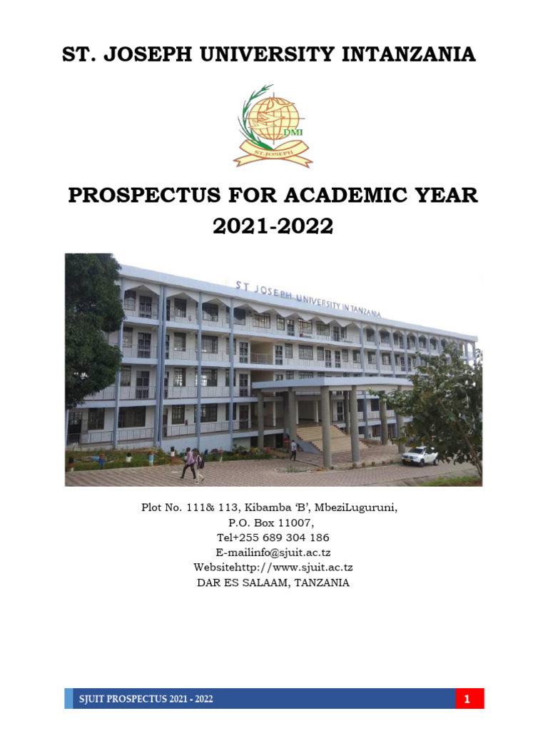 SJUIT Prospectus For 2021 - 2022 | PDF | Academic Degree | Bachelor's Degree