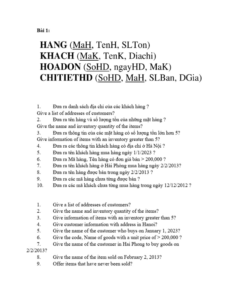 Exercise For Relational Expression | PDF