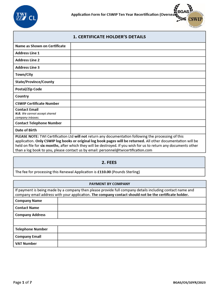 BGAS-CSWIP Application Form for 10 Year Recertification (Overseas)_v3 ...