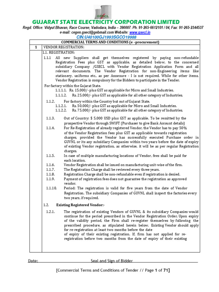 Gsecl Tenders 1st | PDF | Cheque | Specification (Technical Standard)