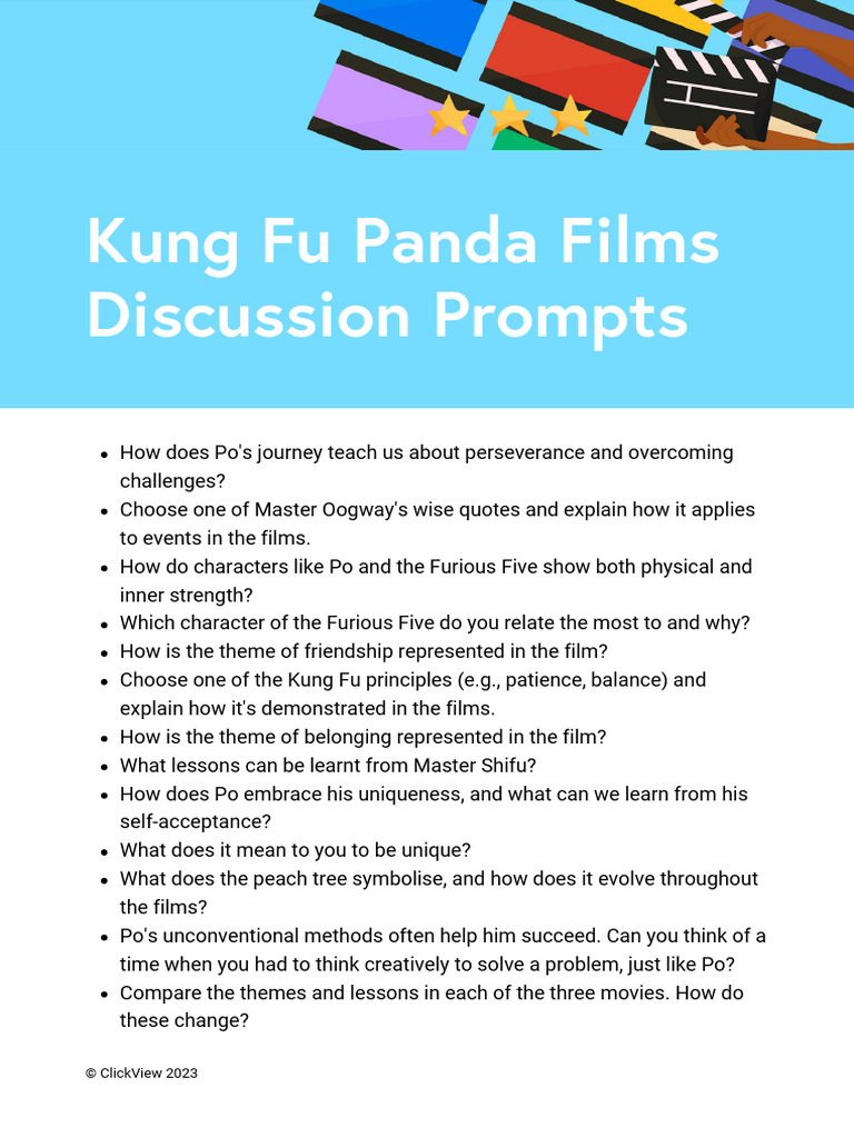 Kung Fu Panda Films Discussion Prompts | PDF | Self-Improvement