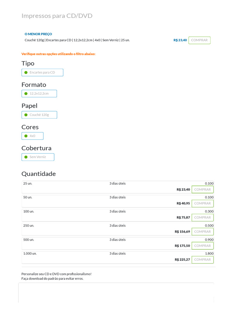 Impressos para CD - DVD | PDF