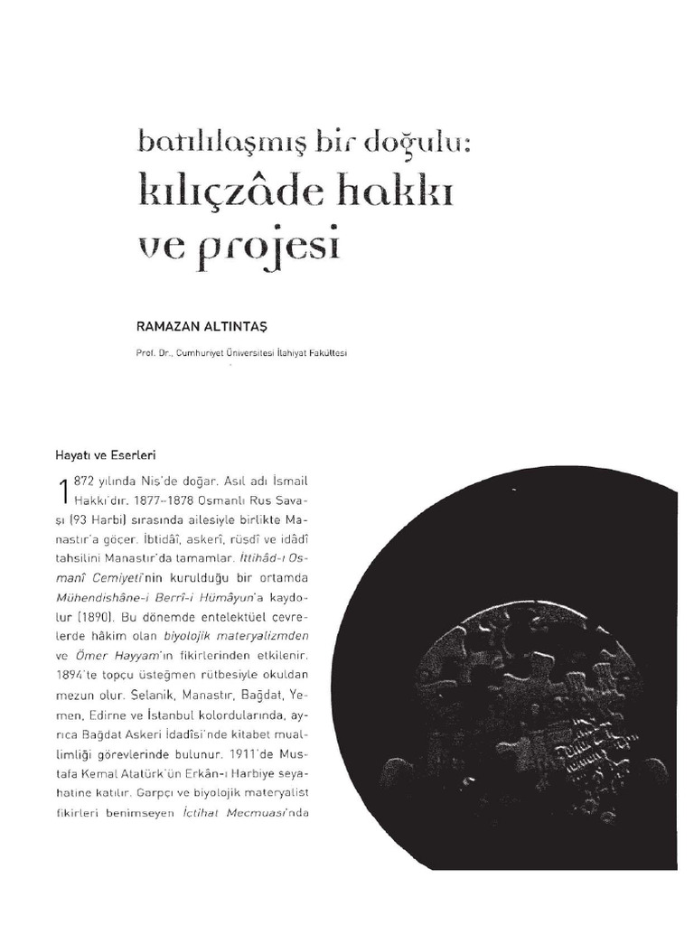 Kılıçzade Hakkı Ve Projesi (#433553) - 488823 | PDF