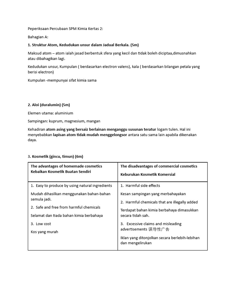 F5 SPM Trial Kimia | PDF