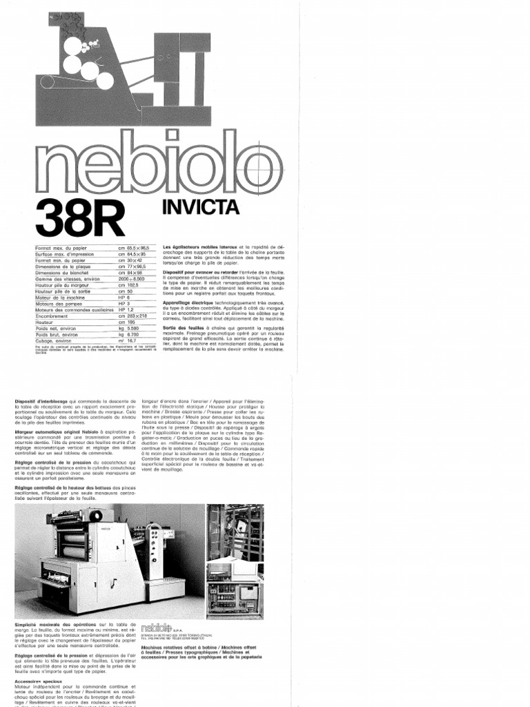 Notice Nebiolo Invicta 38R | PDF