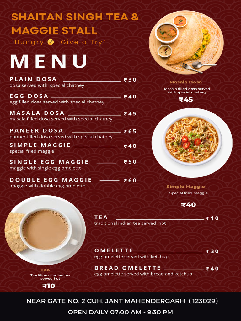 Shaitan Singh Tea & Maggie Stall | PDF