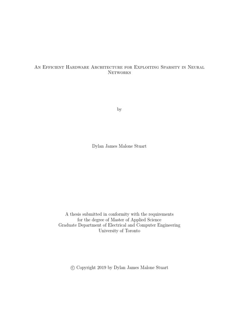 An Efficient Hardware Architecture For Exploiting Sparsity in Neural Networks Master Thesis ...