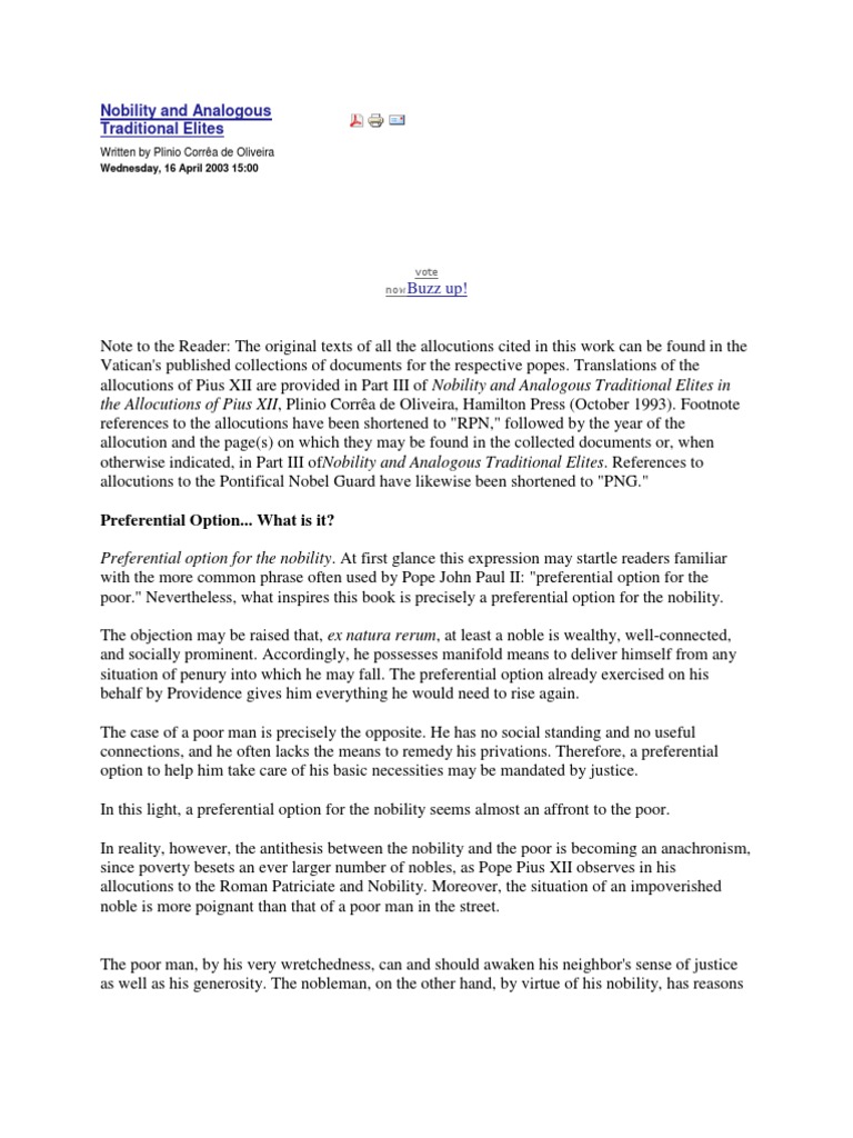 Correa de Oliveira - Nobility and Analogous Traditional Elites Complete ...