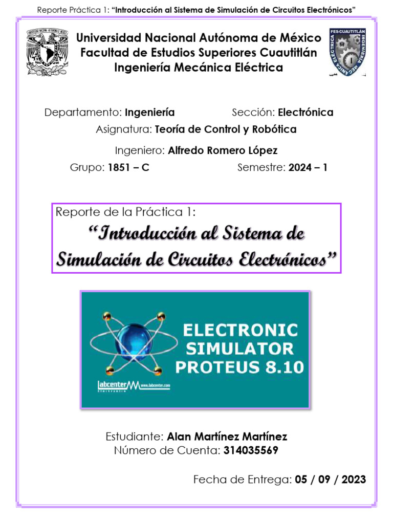 Práctica 1 Lab Teoría de Control y Robótica | PDF | Electrónica ...