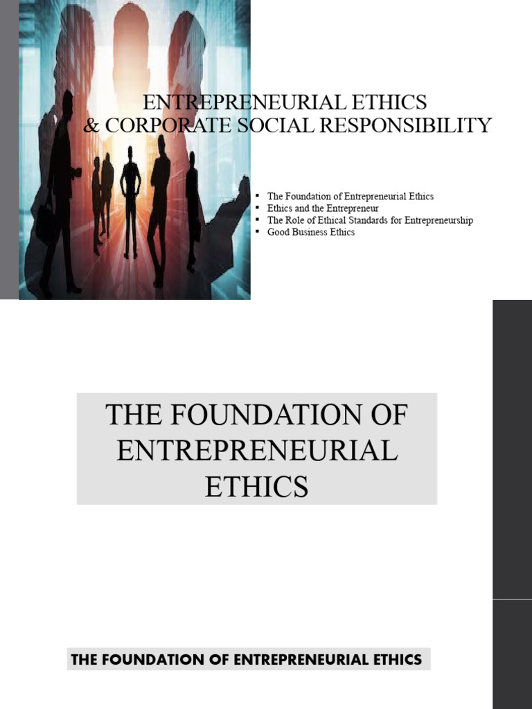 Ethical Standards in Entrepreneurship | PDF | Entrepreneurship ...
