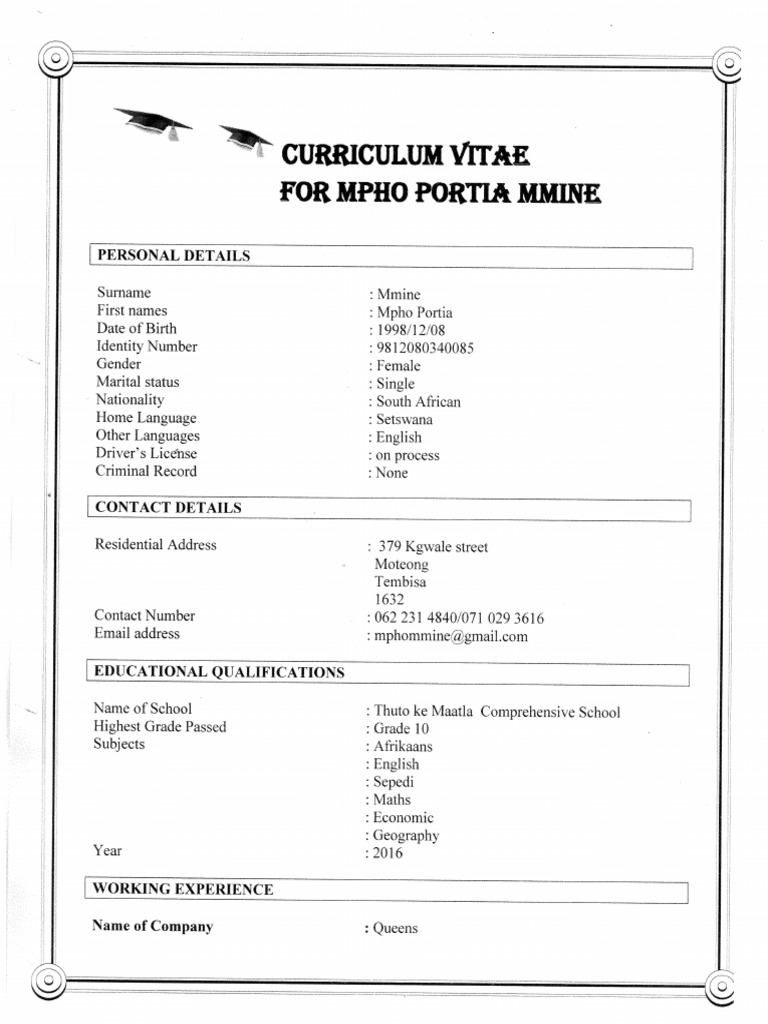 Mpho CV | PDF