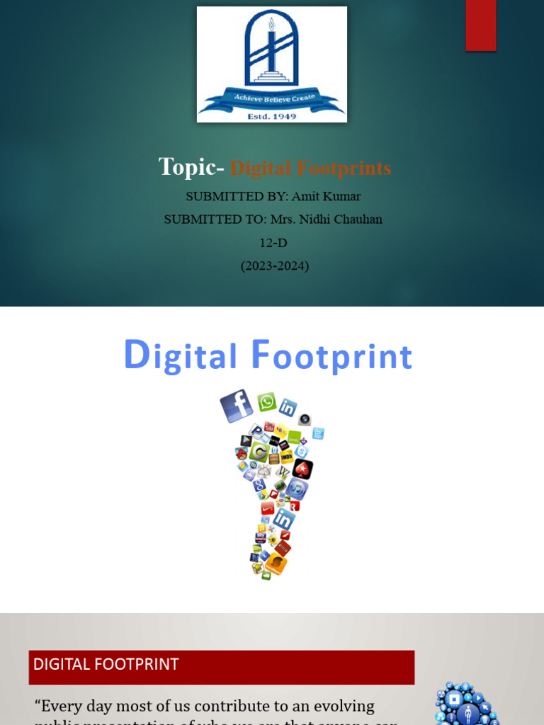 Digital Footprint Class 12 | PDF | Privacy | Social Media