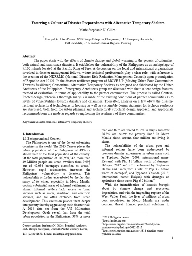 Disaster Preparedness with Temporary Shelters | PDF | Emergency ...