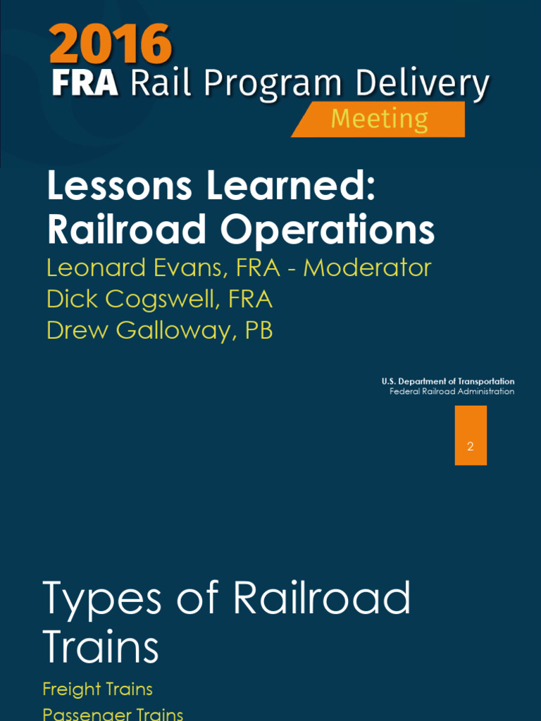 01 - Lessons Learned - Railroad Operations | PDF | Train | Rail Transport