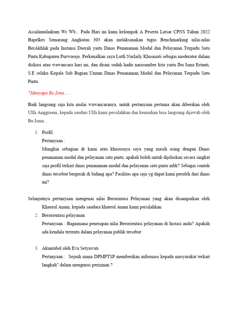 Benchmarking Nilai-Nilai Berakhlak | PDF