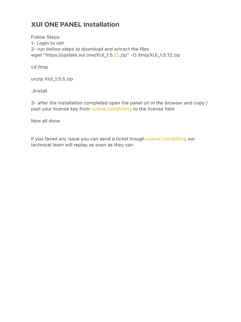 Xui One Panel Installation | PDF