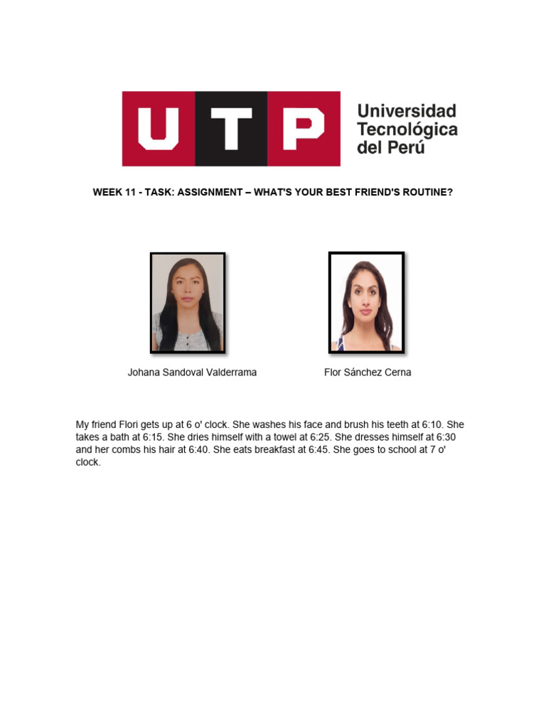 Week 11 - WHAT'S YOUR BEST FRIEND'S ROUTINE | PDF