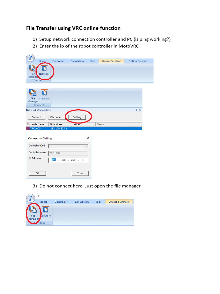 File Transfer Using VRC Online Function | PDF