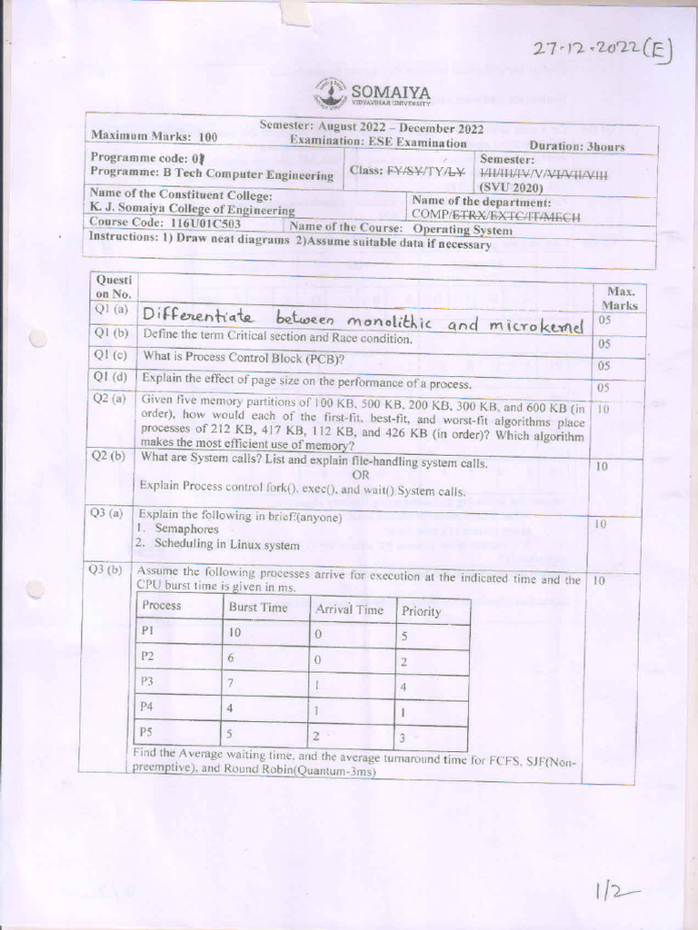 OS ESE 2019 - Merged | Download Free PDF | Operating System | Computer File
