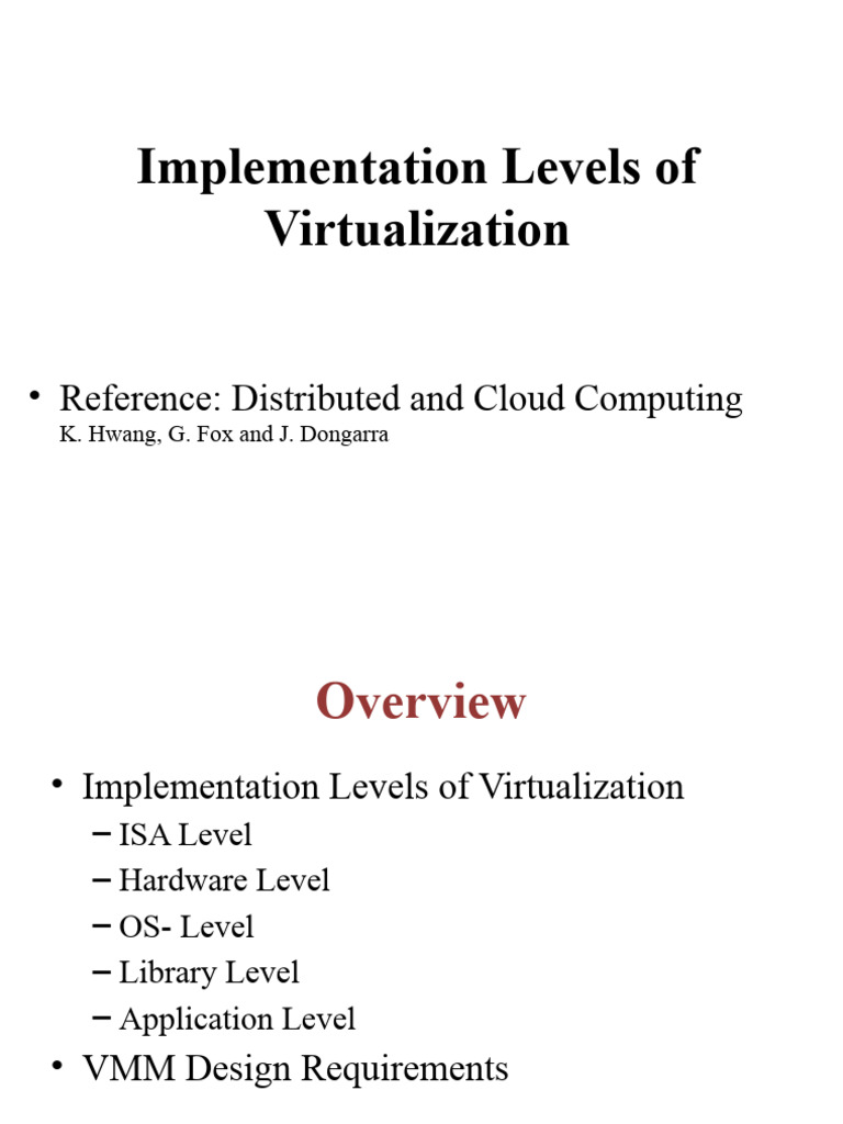 3 Virtualization Implementation Levels | PDF | Virtual Machine | Virtualization