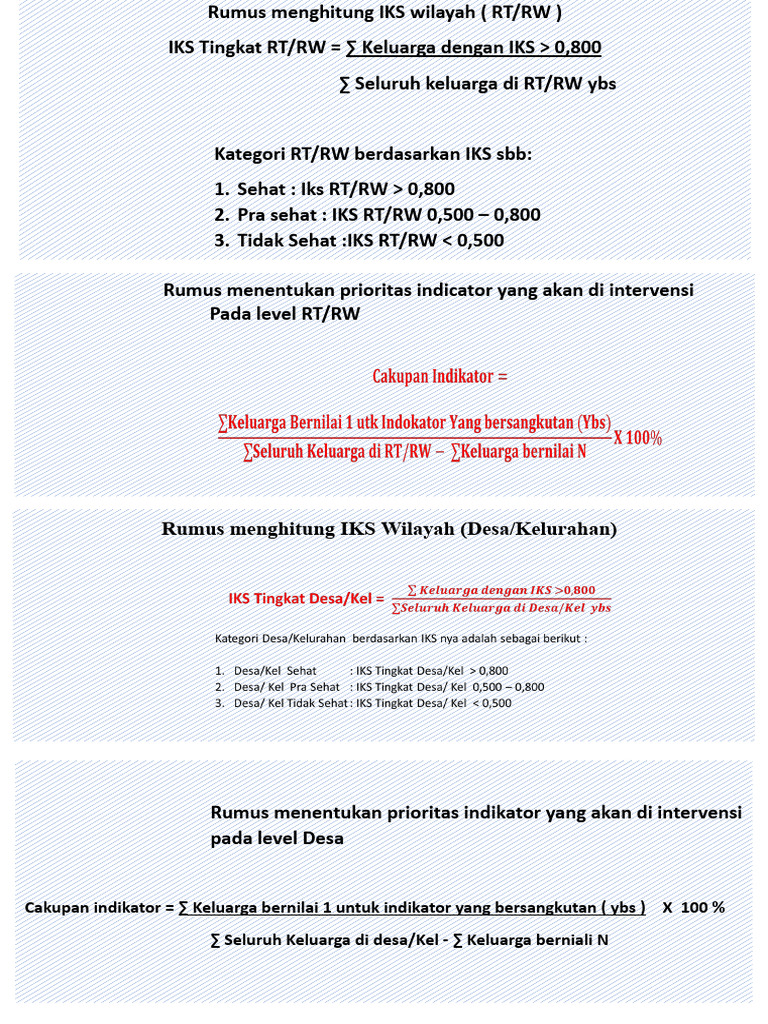 Rumus Menghitung IKS Dan Cakupan Secara Manual | PDF