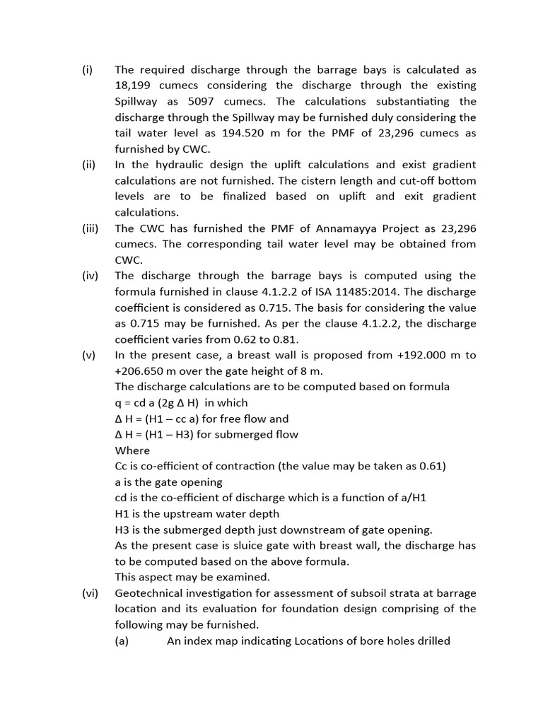 Annamayya Project Hydraulic Design Analysis | PDF | Civil Engineering ...