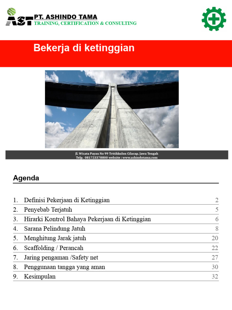 Keselamatan Kerja Bekerja Di Ketinggian | PDF