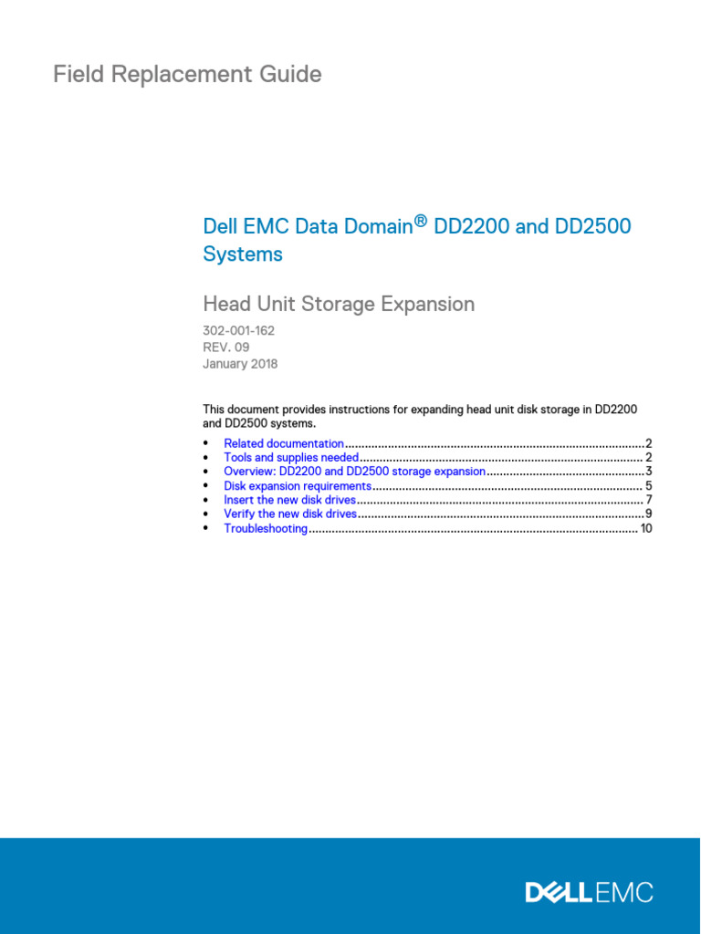 Docu51453 - Data Domain DD2200 and DD2500 Systems Head Unit Expansion ...