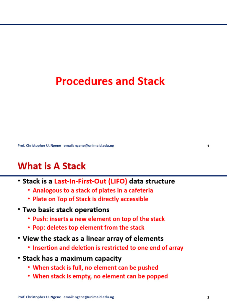 4 CPE 413 Procedures and Stack | PDF | Variable (Computer Science) | Information Technology