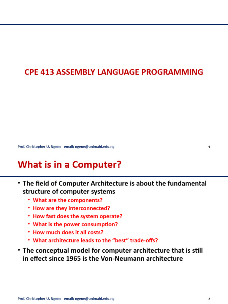 1 CPE 413 Overview of x86 Architecture-1 | PDF | Assembly Language | Central Processing Unit