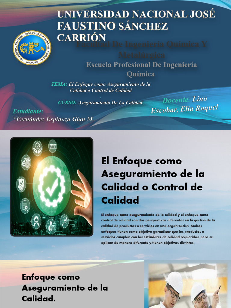 El Enfoque Como Aseguramiento de La Calidad o Control de Calidad | Descargar gratis PDF ...