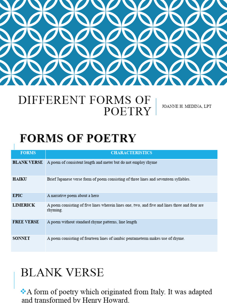 Different Forms of Poetry | PDF | Poetry | Writing