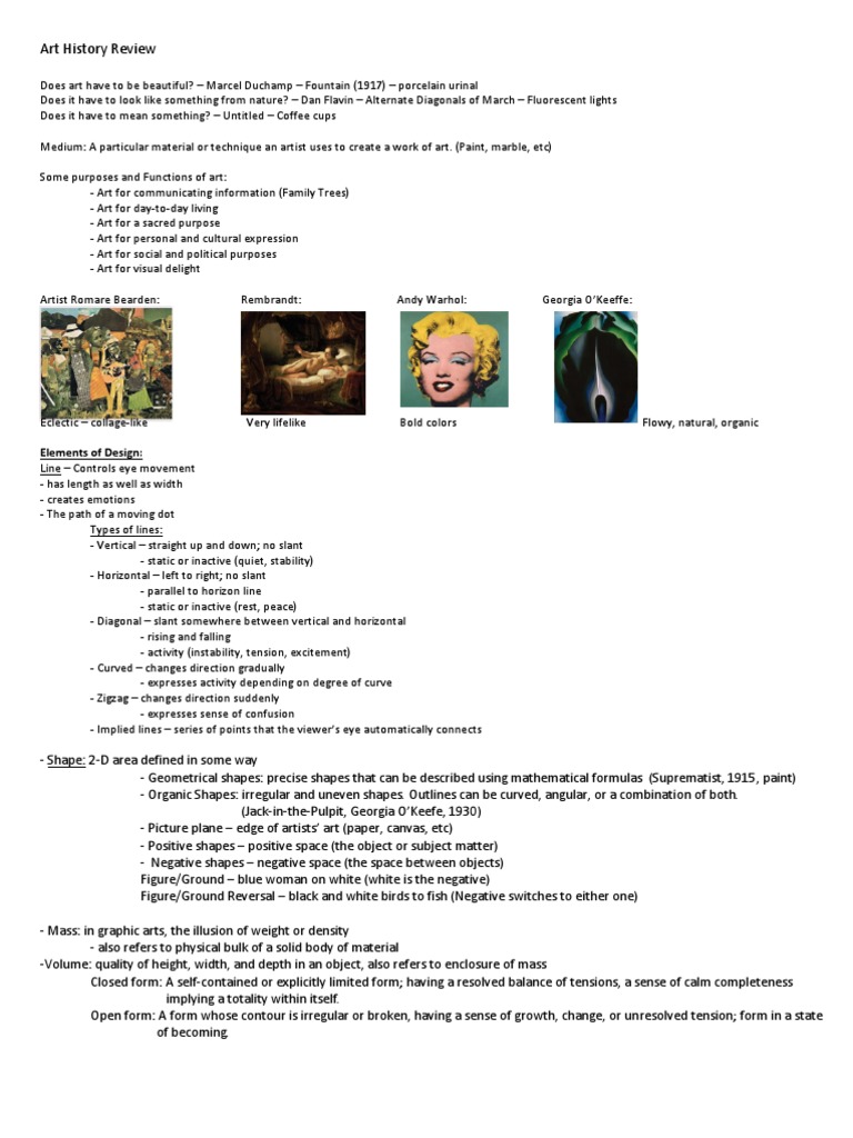 Art History Review: Elements of Design | PDF | Color | Aesthetics