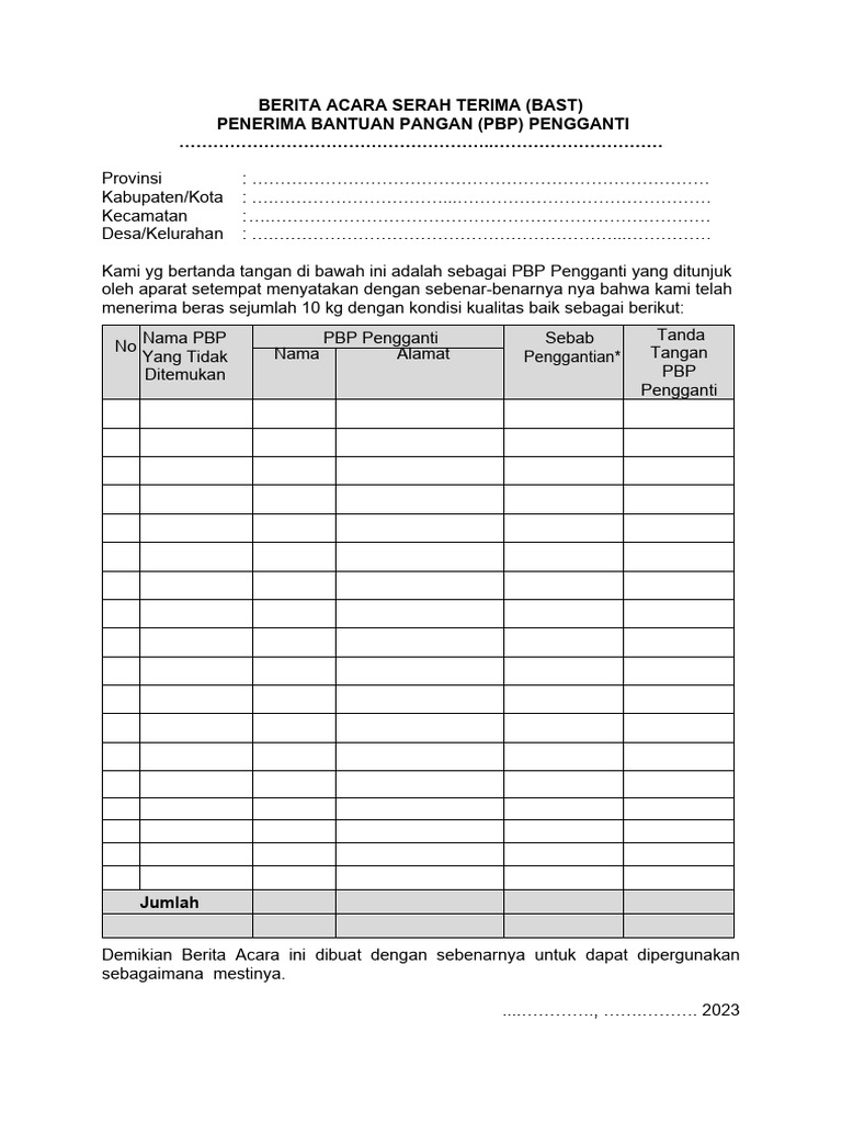 Bast PBP Pengganti 2023 | PDF