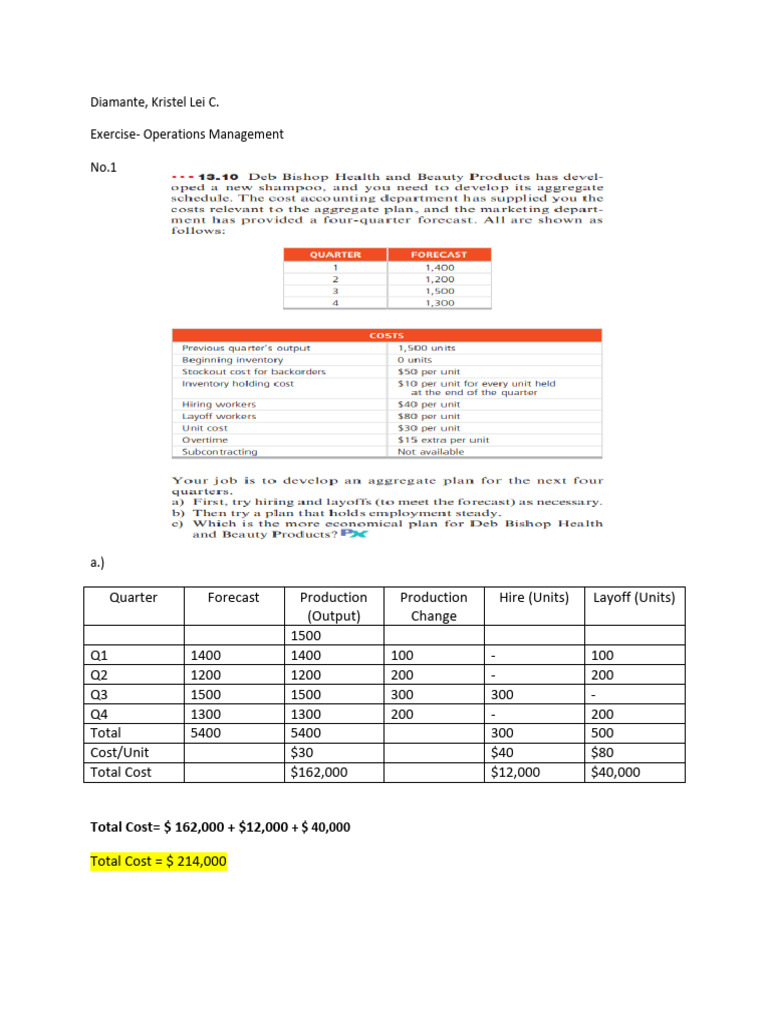 Om Exercise Answer Pdf Economies Business
