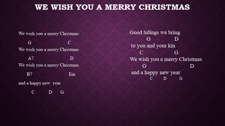We Wish You a Merry Christmas Chords | PDF